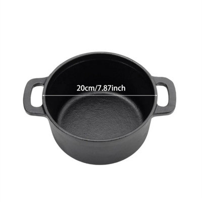 2.5 L Cast Iron Casserole Dish Pan with Lid