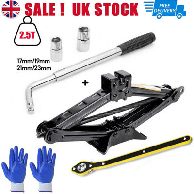 2.5 Tonne Heavy Duty Car Scissor Jack Kit with Extendable Wheel Brace ...