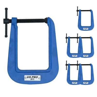 2" (50mm) Deep Throat (3-1/2") G Clamp Grip Holder Clamp Vice Clamping ...