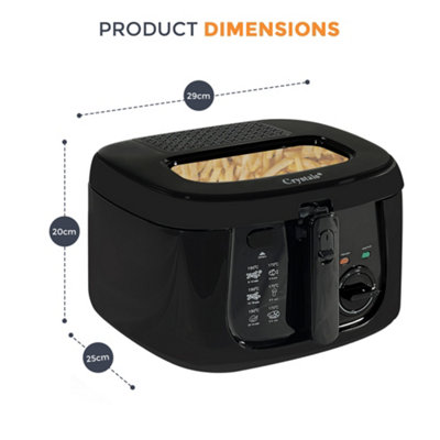 2.5L Electric Deep Fat Fryer Non Stick Pan with Viewing Window & Safe ...