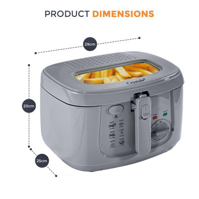 2.5L Electric Deep Fat Fryer Non Stick Pan with Viewing Window & Safe ...