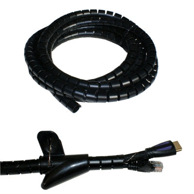 2.5m 30mm Cable Tidy Kit & Tool Wire Lead Binding Wrap Hide Management ...