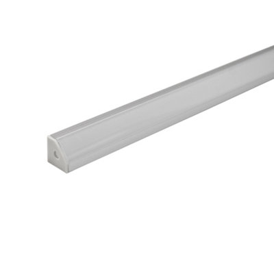 2.5M Angled Aluminium LED Strip Profile (45 deg) with Opal Diffuser ...