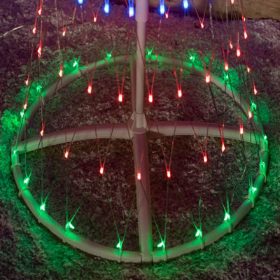 2.5m Light up Christmas Cone Tree with 320 Multi Coloured LEDs and ...
