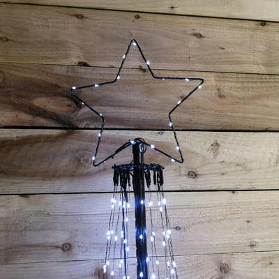 2.5m Outdoor Maypole Christmas Tree with 884 Ice White 10% Flashing LEDs