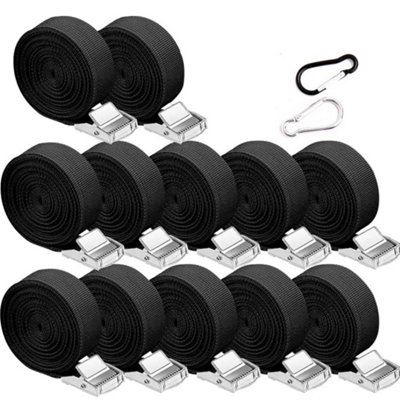 2.5m X 25mm 12 Packs Lashing Straps Cargo Luggage Tie Down Cam Buckle