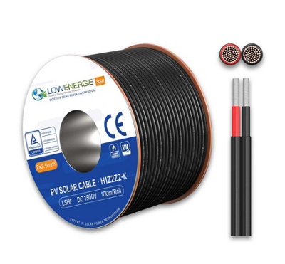 2.5mm Twin Core Solar PV Cable H1Z2Z2-K Double insulated 1500V high ...