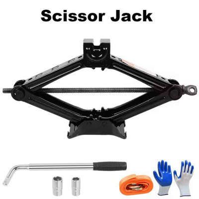 2.5T Foldable Car Jack Set with Ratchet Wrench Manual Lift Tool for ...