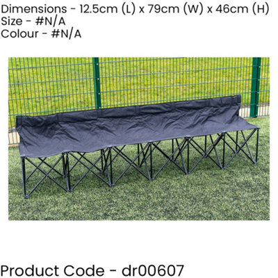 2.6m Portable 6 Seater Folding Bench -Football Sports Outdoor Spectator ...