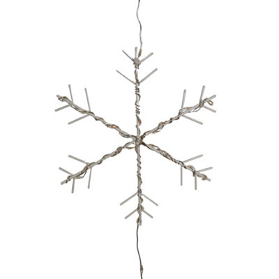 2.6m Set of 10 MicroBrights Christmas Snowflake String Lights with 258 ...