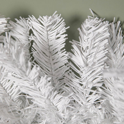 2.7m (9ft) White Christmas Garland with PVC Branches