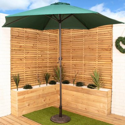 2.7m Aluminium Garden Patio Sun Shade Parasol with Crank Handle in Green