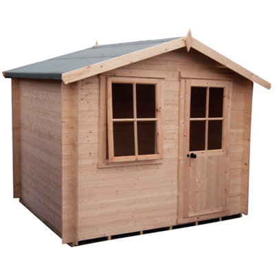 2.7m x 2.7m Premier Log Cabin With Half Glazed Opening Window | DIY at B&Q