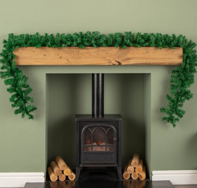 2.7m x 20cm Plain Green Christmas Garland with 260 Tips