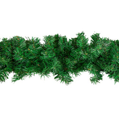 2.7m x 20cm Plain Green Christmas Garland with 260 Tips