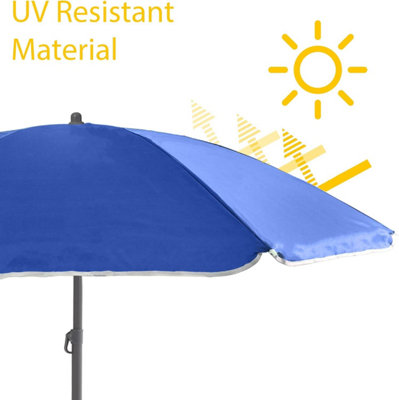 2.8m Blue Garden Parasol Umbrella Sun Shelter