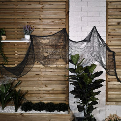 2.9m Halloween Freaky Fabric Net Decoration in Black | DIY at B&Q