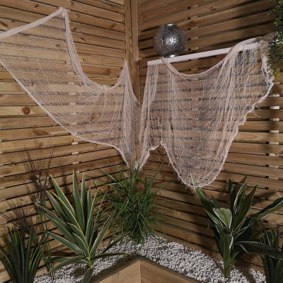 2.9m Halloween Freaky Fabric Net Decoration in Cream | DIY at B&Q
