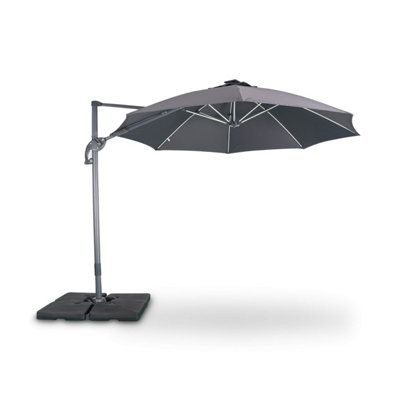 2.9m round cantilever parasol with integrated LED lights - Dinard ...