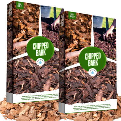 2 Bags (120 Litres) Chipped Bark Garden Decorative & Landscape Wood ...