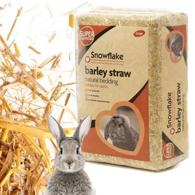 2 Bags 3kg Super Compressed Natural Soft Flake Barley Straw For Animal ...