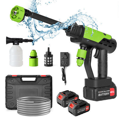 2 Battery-4000W Car Washer Cordless High Pressure Jet Portable Water ...