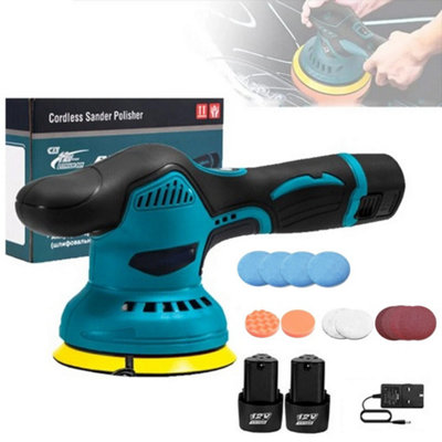 2 Battery Car Polisher Buffer Sander Polishing Machine Buffing Waxing ...