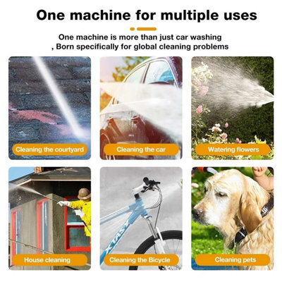 2 Battery Cordless Car Garden High Pressure Washer Jet Water Wash ...
