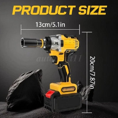 2-Battery Cordless Impact Wrench & Drill Bit Set for Car Repair