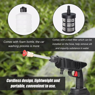 2 Battery Portable Cordless Car High Pressure Washer Jet Water Wash ...