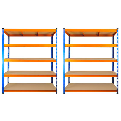 2 Bays of 5 Tier ULTRA HEAVY DUTY Storage Racking 1800h x 1500w x 450d ...