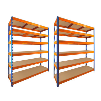 2 Bays of 6 Tier ULTRA HEAVY DUTY Storage Racking 1800h x 1500w x 450d ...