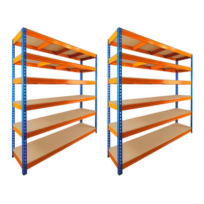 2 Bays of 6 Tier ULTRA HEAVY DUTY Storage Racking 1800h x 1800w x 450d ...
