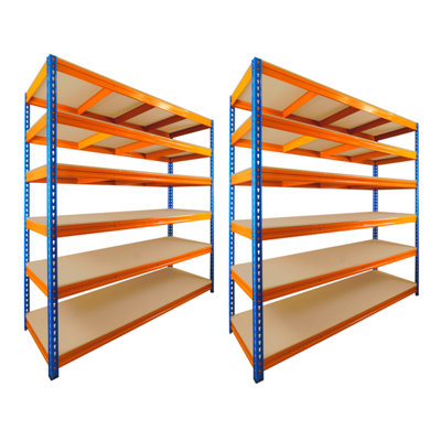 2 Bays of 6 Tier ULTRA HEAVY DUTY Storage Racking 1800h x 1800w x 600d ...