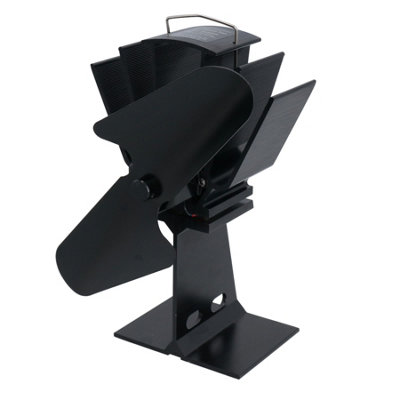 2 Blade Stove Fan Black Heat Powered Fan for Wood / Log Burners or ...