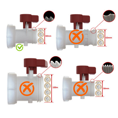 2'' BSP female X S60x6 IBC female buttress thread