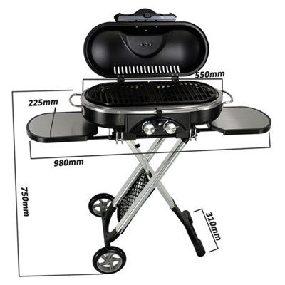 2 Burner Portable Folding Gas Barbecue