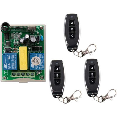 2 channel radio remote control set with 1 receiver and 3 transmitters ...