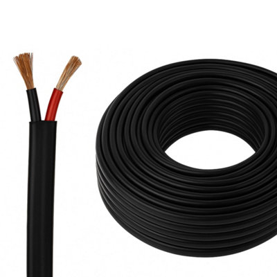 2 Core Flat Twin Thin Wall 12v 24v Automotive Wiring Red Black Wire ...