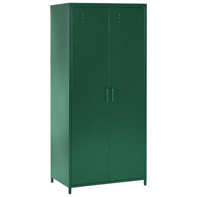 2 Door Metal Storage Cabinet Green VARNA | DIY at B&Q
