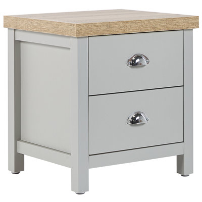 2 Drawer Bedside Table CLIO Light Grey