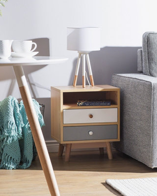 2 Drawer Bedside Table FARGO Light Brown