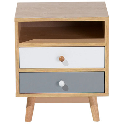2 Drawer Bedside Table FARGO Light Brown