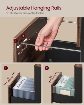 2-Drawer Filing Cabinet, Mobile File Cabinet for Home Office, Printer ...