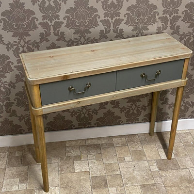 2 Drawer Hall Table - Wooden - L90 x W40 x H80 cm