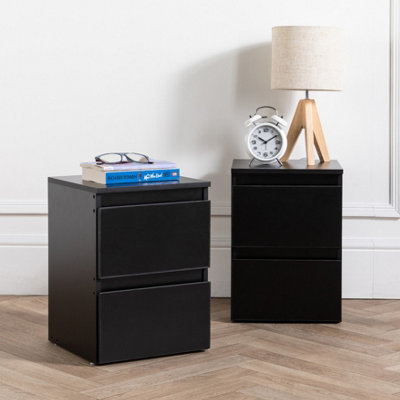 2 Drawer Set Of 2 Bedside Table's Black Chest Of Drawers