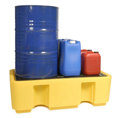 2 Drum Spill Pallet 250L Sump Capacity (Yellow)