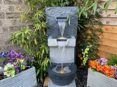 2 Fall Cascade Contemporary Mains Plugin Powered Water Feature
