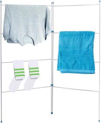 2 Fold Airer Clothes Gate Indoor Outdoor Horse Rack Laundry Rail Dryer ...