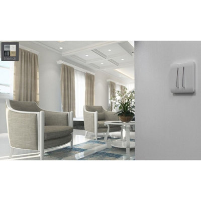 2 Gang 2 Way Artistic Modern Glossy 10 Amp Rocker Tactile Light Switch.